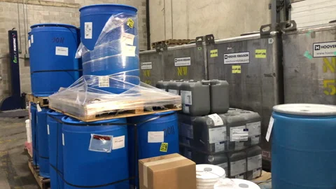 Drums Full with Chemical Raw Materials a... | Stock Video | Pond5