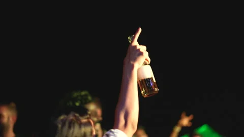 Drunk woman drinking beer. Girl enjoying... | Stock Video | Pond5