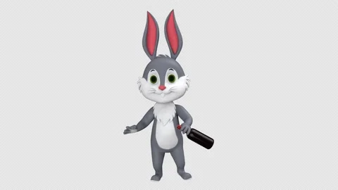 Drunken rabbit with bottle - 3d render l... | Stock Video | Pond5