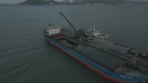 A Dry Cargo Ship With Bales Using A mobi... | Stock Video | Pond5