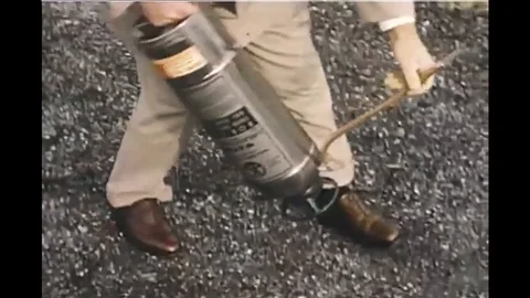 A dry chemical fire extinguisher is used... | Stock Video | Pond5