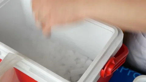 Dry ice with vapor at plastic container.... | Stock Video | Pond5