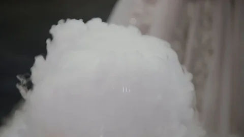 Dry Ice Vessel Seen From The Top Smoking... | Stock Video | Pond5