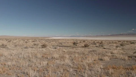 Dry Lake Bed in Nevada Desert Shrubland ... | Stock Video | Pond5