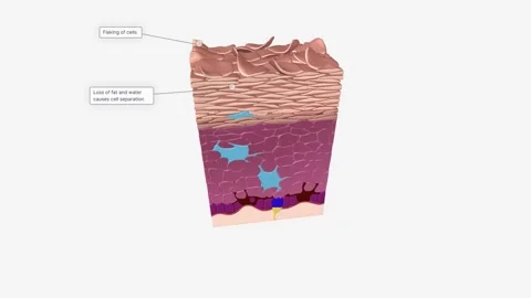 Dry Skin in Epidermis The stratum corneu... | Stock Video | Pond5