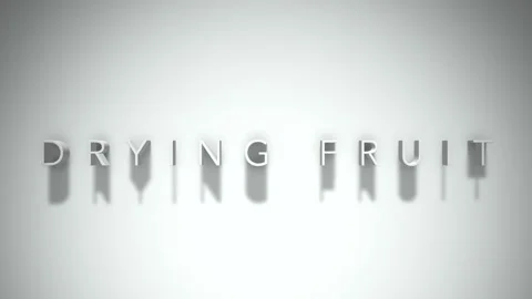drying fruit 3D title animation white te... | Stock Video | Pond5