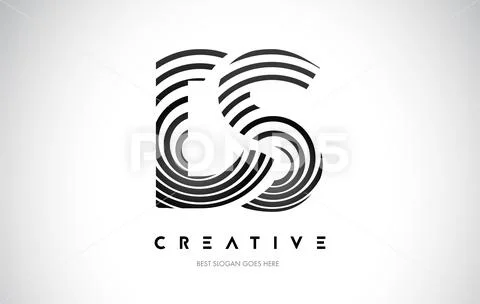 DS Lines Warp Logo Design. Letter Icon Made with Black Circular Lines ...