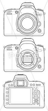 DSLR Camera Outline: Vector Graphic Illustration #60818337