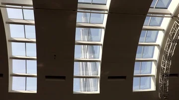 The Dubai mall with view through roof wi... | Stock Video | Pond5