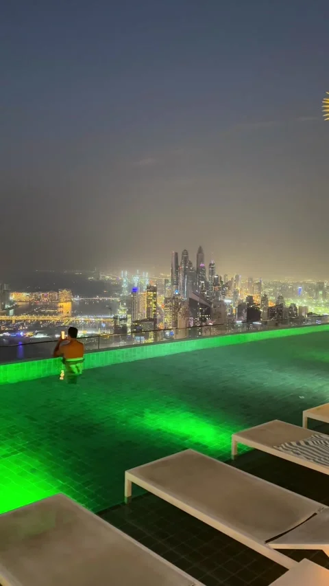 Dubai Uae 4k Address Beach Resort Roofto... | Stock Video | Pond5