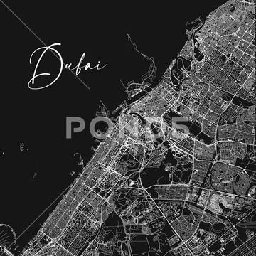 Dubai vector map. Detailed vector map of Dubai city administrative area ...