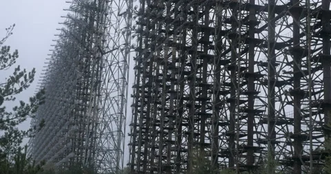 Duga radar Chernobyl Zone rain | Stock Video | Pond5