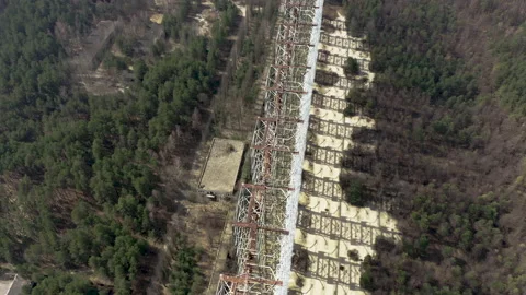 Duga radar station Aerial shots of Duga ... | Stock Video | Pond5