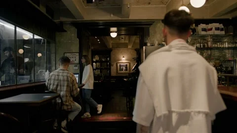 Dull cozy interior of a bar restaurant d... | Stock Video | Pond5