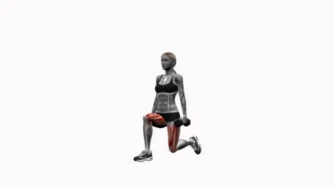 Dumbbell Lunge Pulse fitness exercise ... | Stock Video | Pond5