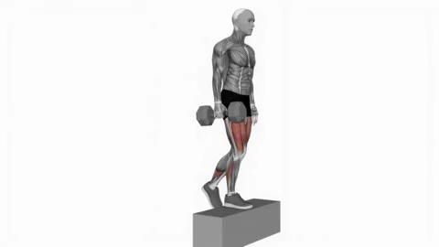 Dumbbell Single Leg Step-Up fitness exer... | Stock Video | Pond5