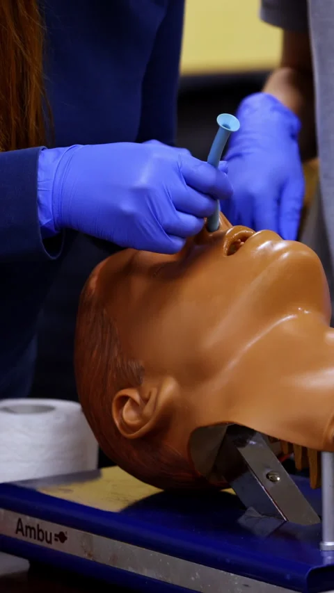 Dummy`s head and intubation set for adva... | Stock Video | Pond5
