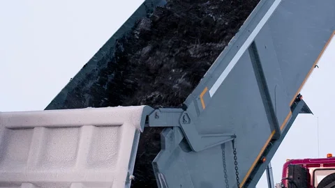 Dump truck unloading coal in coal cut in... | Stock Video | Pond5