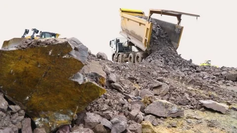 Dump Truck Unloads Stones | Stock Video | Pond5
