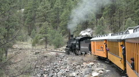 Durango Colorado Steam powered train Mou... | Stock Video | Pond5