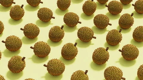 Durian Fruit on a yellow background. fru... | Stock Video | Pond5