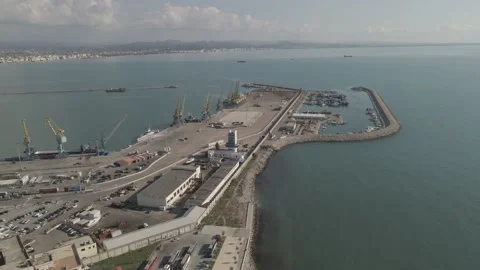 Durres Albania port ships, 4K Drone | Stock Video | Pond5