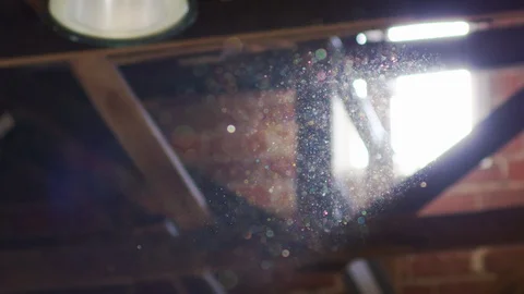 Dust Particles Float In The Air In A Red... | Stock Video | Pond5