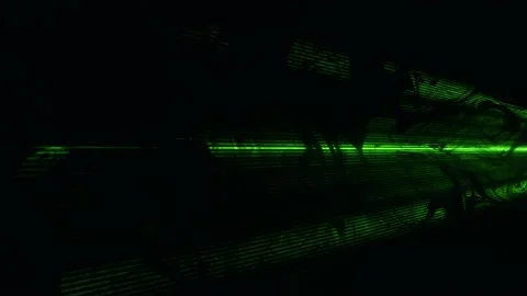Dust particles in green laser light beam... | Stock Video | Pond5