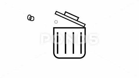 Dustbin icon on a white color background. Stock Photo #256629275