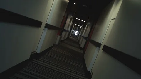 Dutch angle of a corridor in a Hotel, T... | Stock Video | Pond5