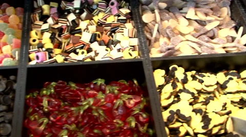 Dutch candy store display self service | Stock Video | Pond5