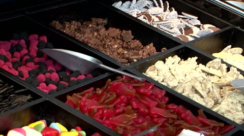 Dutch candy store display self service | Stock Video | Pond5