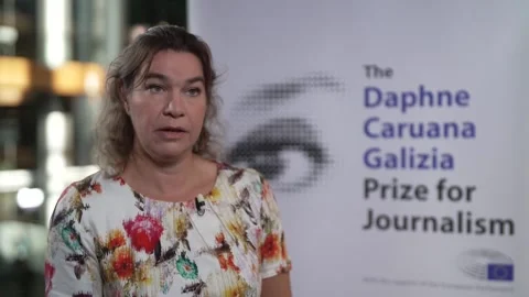 Dutch journalist Geesje Van Haren expose... | Stock Video | Pond5