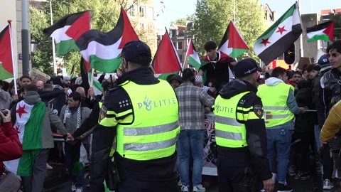 Dutch police officers at support protest... | Stock Video | Pond5