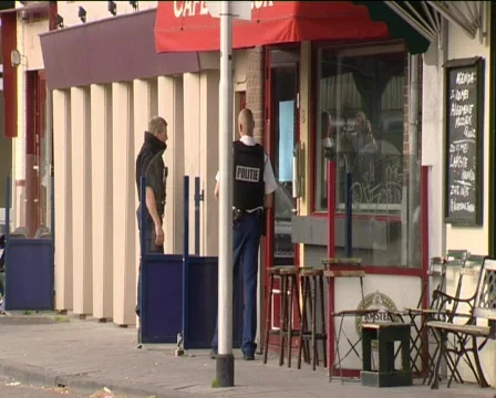 Dutch police SWAT team policeman in fron... | Stock Video | Pond5