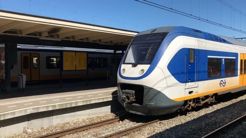 Dutch Railway electrical passenger train... | Stock Video | Pond5