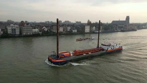 Dutch Van Oord LNG-powered crane vessel ... | Stock Video | Pond5
