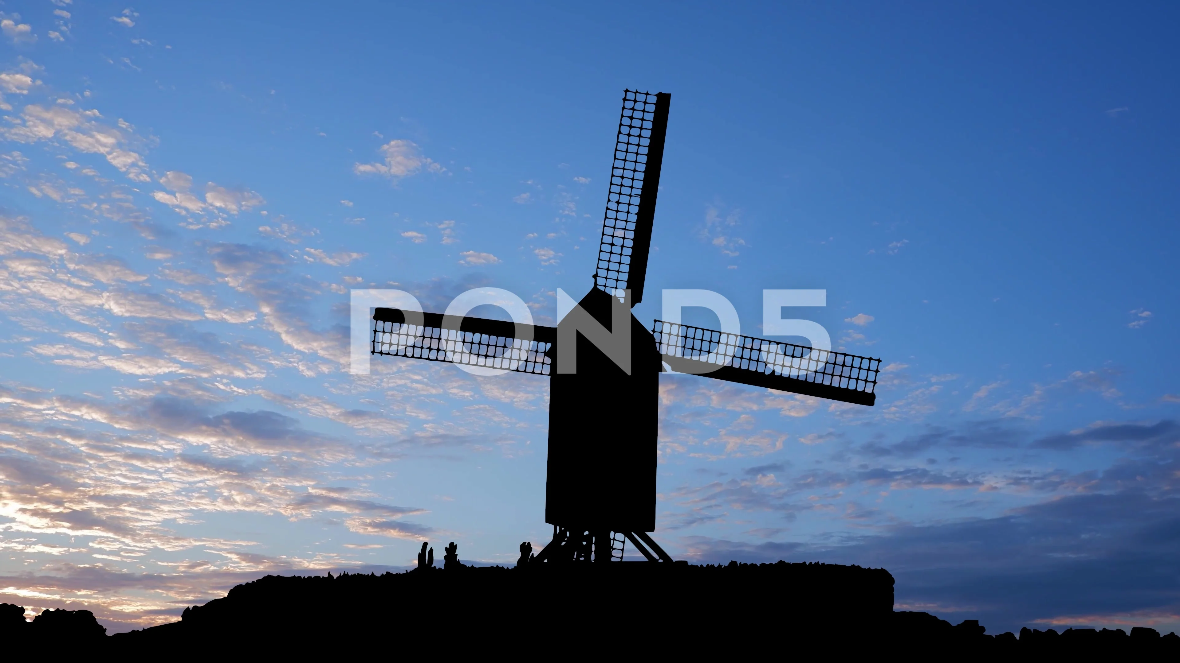 Dutch Windmill Silhouette