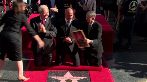 Dwayne Johnson Star on the Hollywood Wal... | Stock Video | Pond5