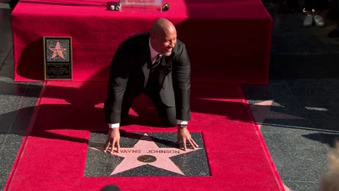 Dwayne Johnson Star on the Hollywood Wal... | Stock Video | Pond5