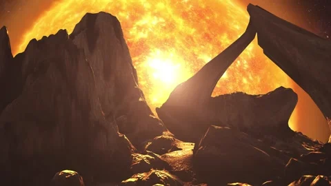 Dying Alien planet rocks close to giant ... | Stock Video | Pond5