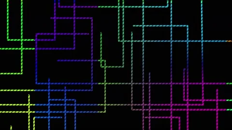 Dynamic Colorful Network of 2D and 3D Li... | Stock Video | Pond5