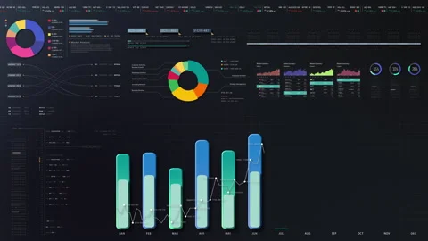 Dynamic data visuals for business info g... | Stock Video | Pond5