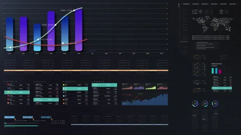 Dynamic data visuals for business info g... | Stock Video | Pond5