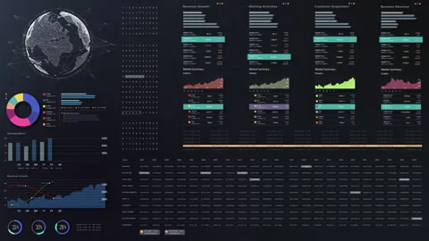 Dynamic data visuals for business info g... | Stock Video | Pond5