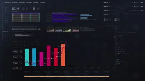 Dynamic data visuals for business info g... | Stock Video | Pond5