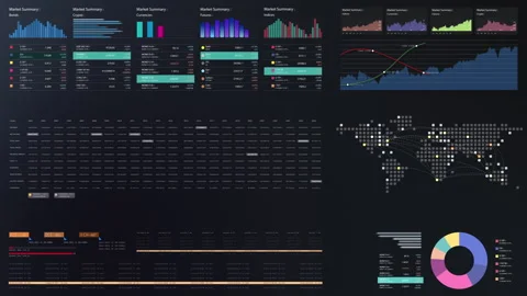 Dynamic data visuals for business info g... | Stock Video | Pond5