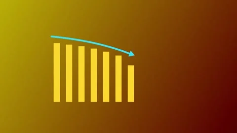 Dynamic Descending Graph Chart Animation | Stock Video | Pond5