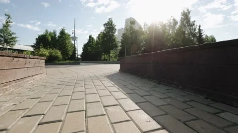 Dynamic panorama over paving slabs and w... | Stock Video | Pond5