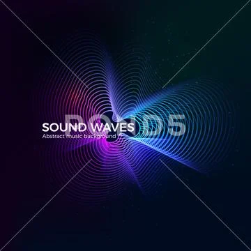 Dynamic radial sound equalizer design. Music album cover template ...